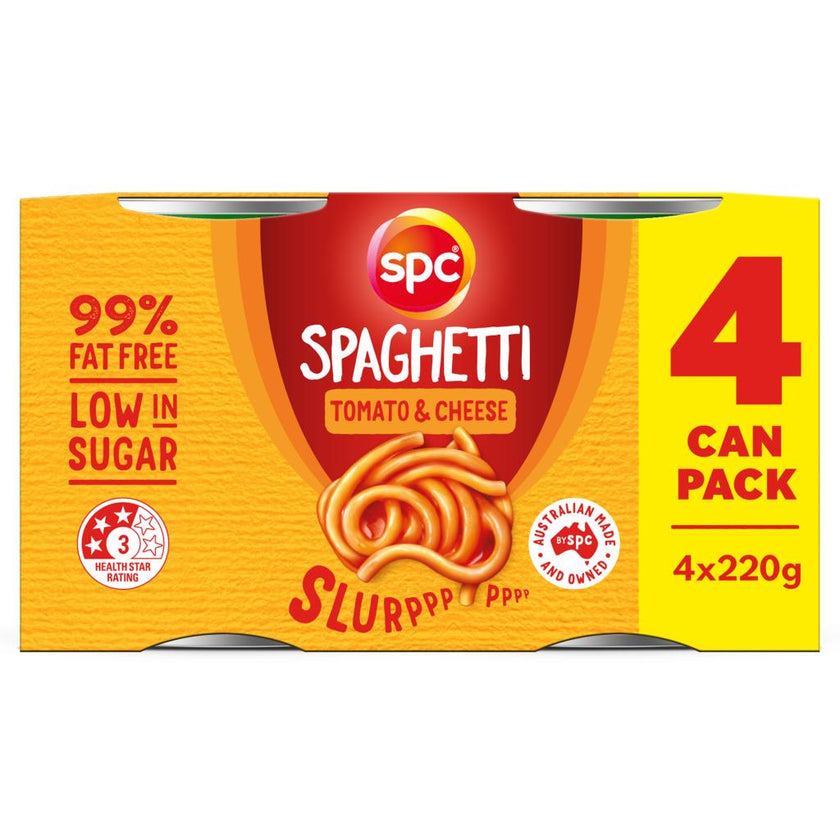 SPC Spaghetti In Tomato 4 x 220g – Discount Grocery Warehouse